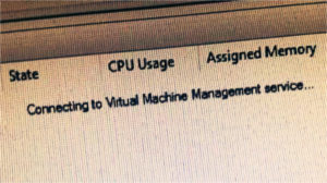 Hyper-V stuck “Connecting to Virtual Machine Management service ...