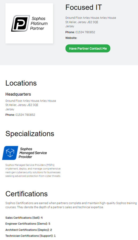 Focused IT – The only Sophos Platinum Partner in the Channel Islands ...